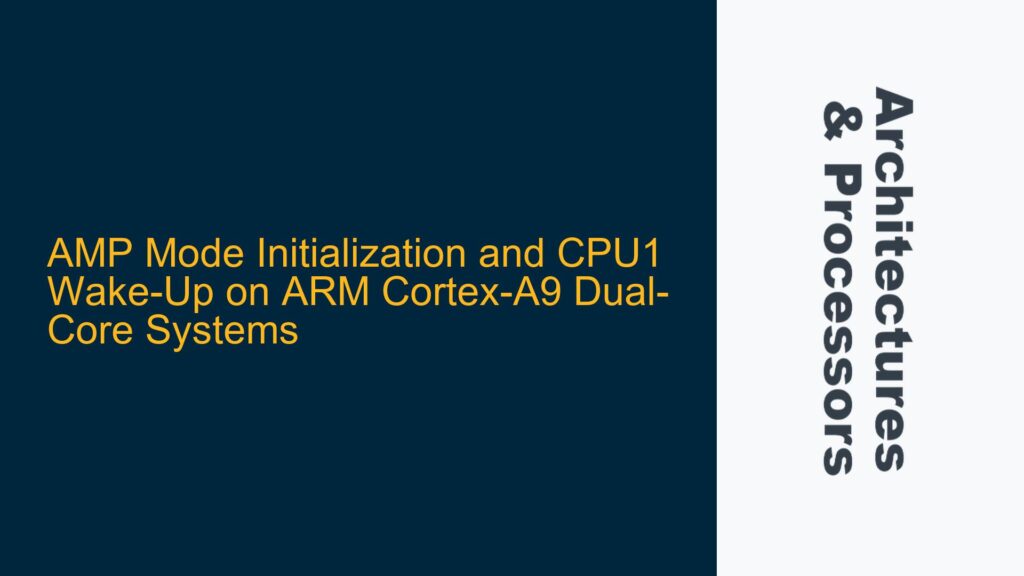 Amp Mode Initialization And Cpu1 Wake Up On Arm Cortex A9 Dual Core Systems System On Chips