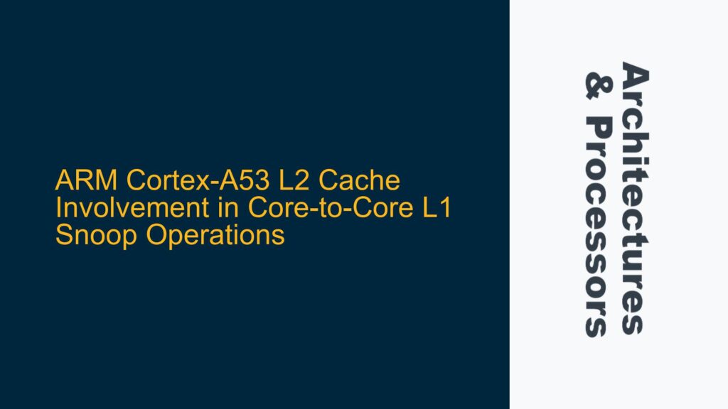 ARM Cortex-A53 L2 Cache Involvement in Core-to-Core L1 Snoop Operations - System on Chips