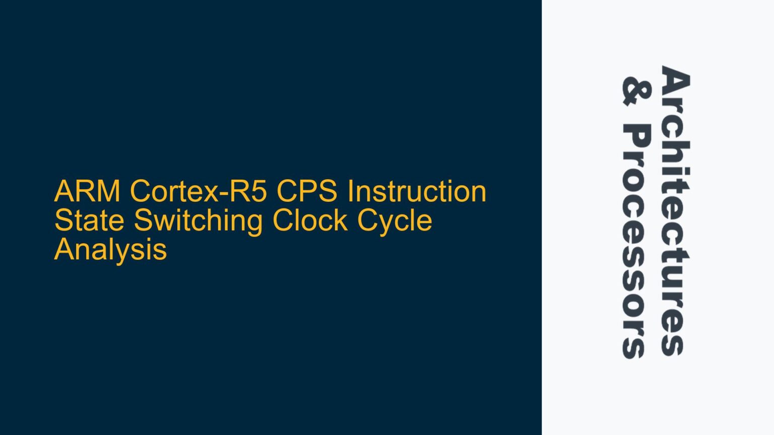 ARM Cortex-R5 CPS Instruction State Switching Clock Cycle Analysis ...