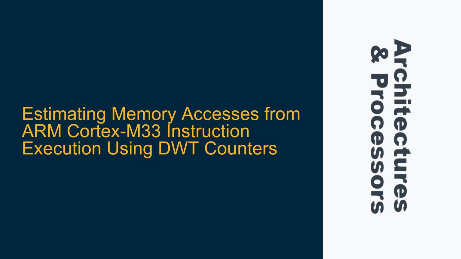 Accurate Instruction Counting on ARM Cortex-M7 Using DWT Counters - System on Chips