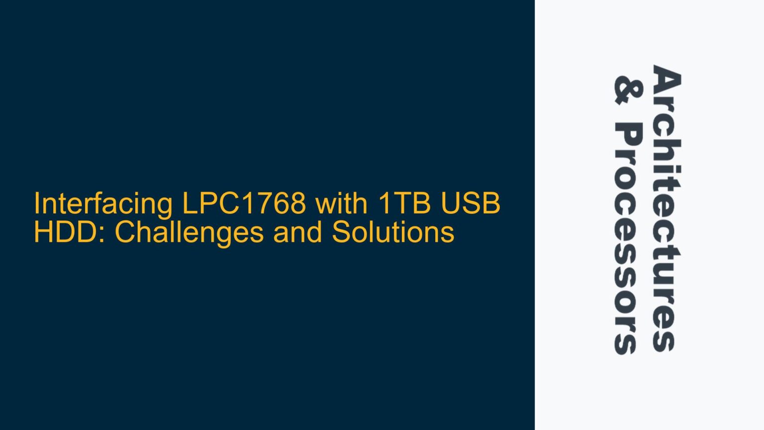 Interfacing LPC1768 with 1TB USB HDD: Challenges and Solutions - System ...