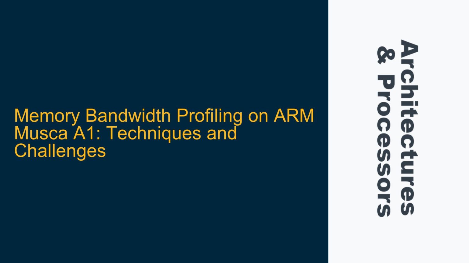 Memory Bandwidth Profiling on ARM Musca A1: Techniques and Challenges - System on Chips