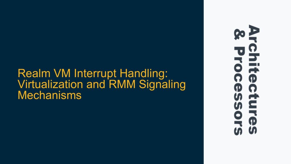 Realm VM Interrupt Handling: Virtualization and RMM Signaling Mechanisms - System on Chips