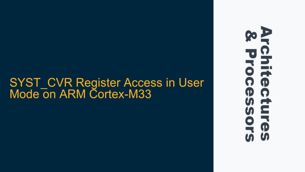 SYST_CVR Register Access in User Mode on ARM Cortex-M33 - System on Chips
