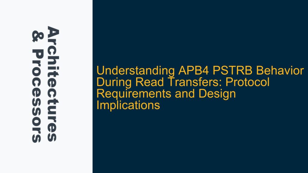 APB4 PSTRB Behavior During Read Transfers: Protocol Requirements and ...