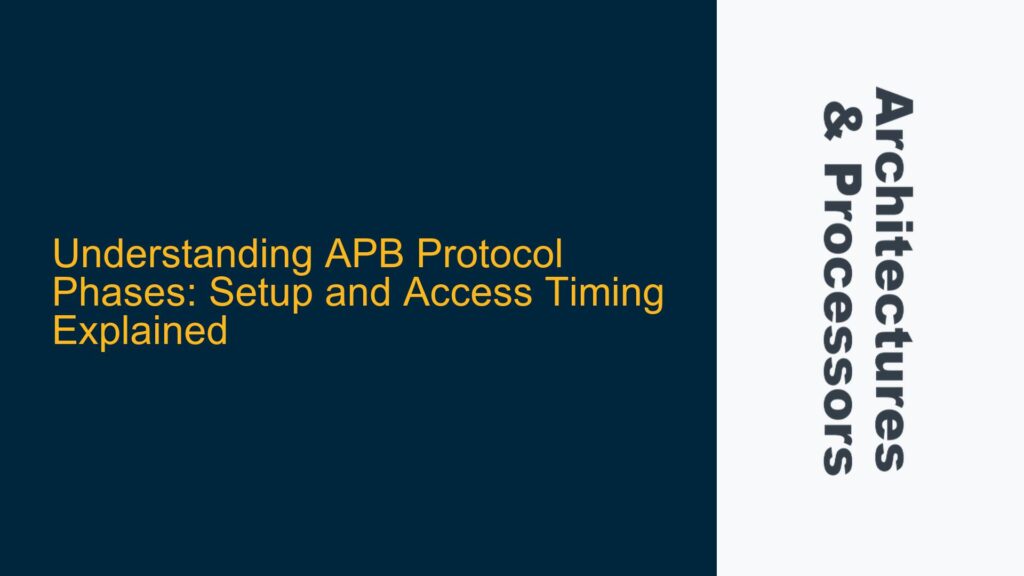 Apb Protocol Phases Setup And Access Timing Explained System On Chips