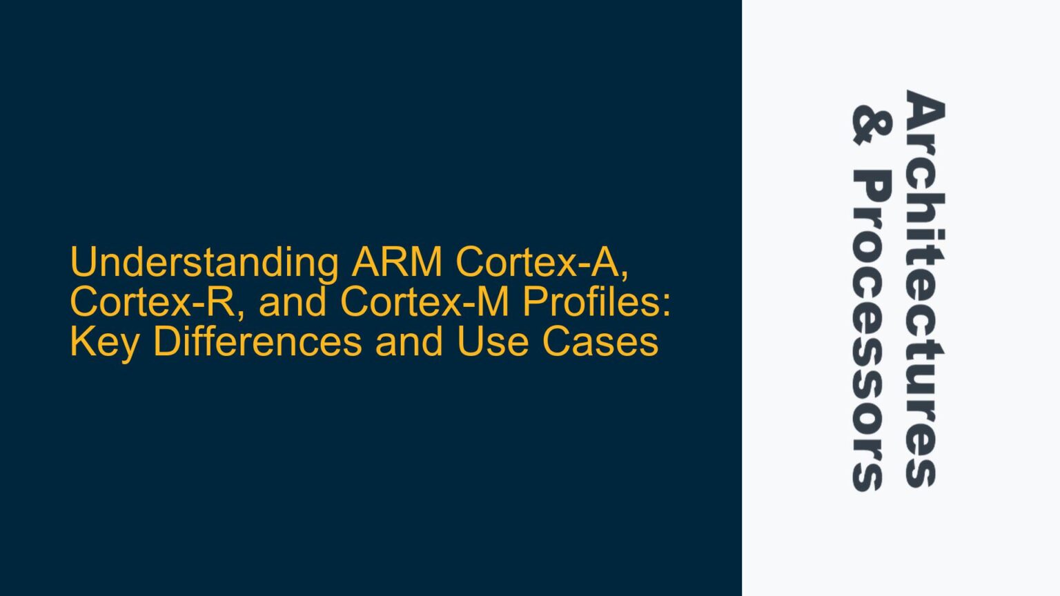 ARM Cortex-A, Cortex-R, and Cortex-M Profiles: Key Differences and Use Cases - System on Chips