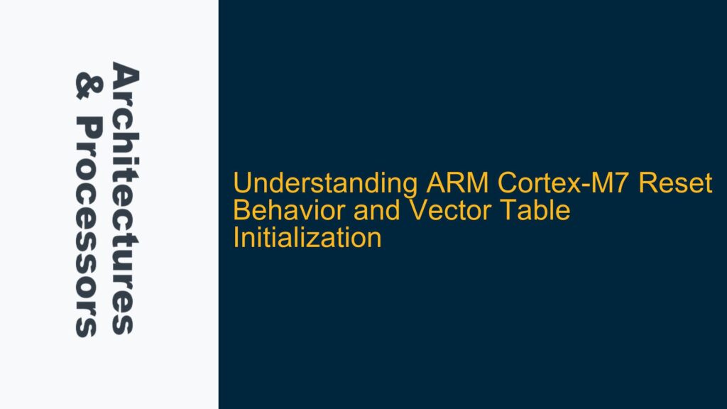 ARM Cortex-M7 Reset Behavior and Vector Table Initialization - System on Chips