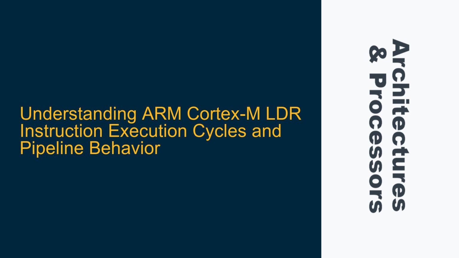 Arm Cortex M Ldr Instruction Execution Cycles And Pipeline Behavior